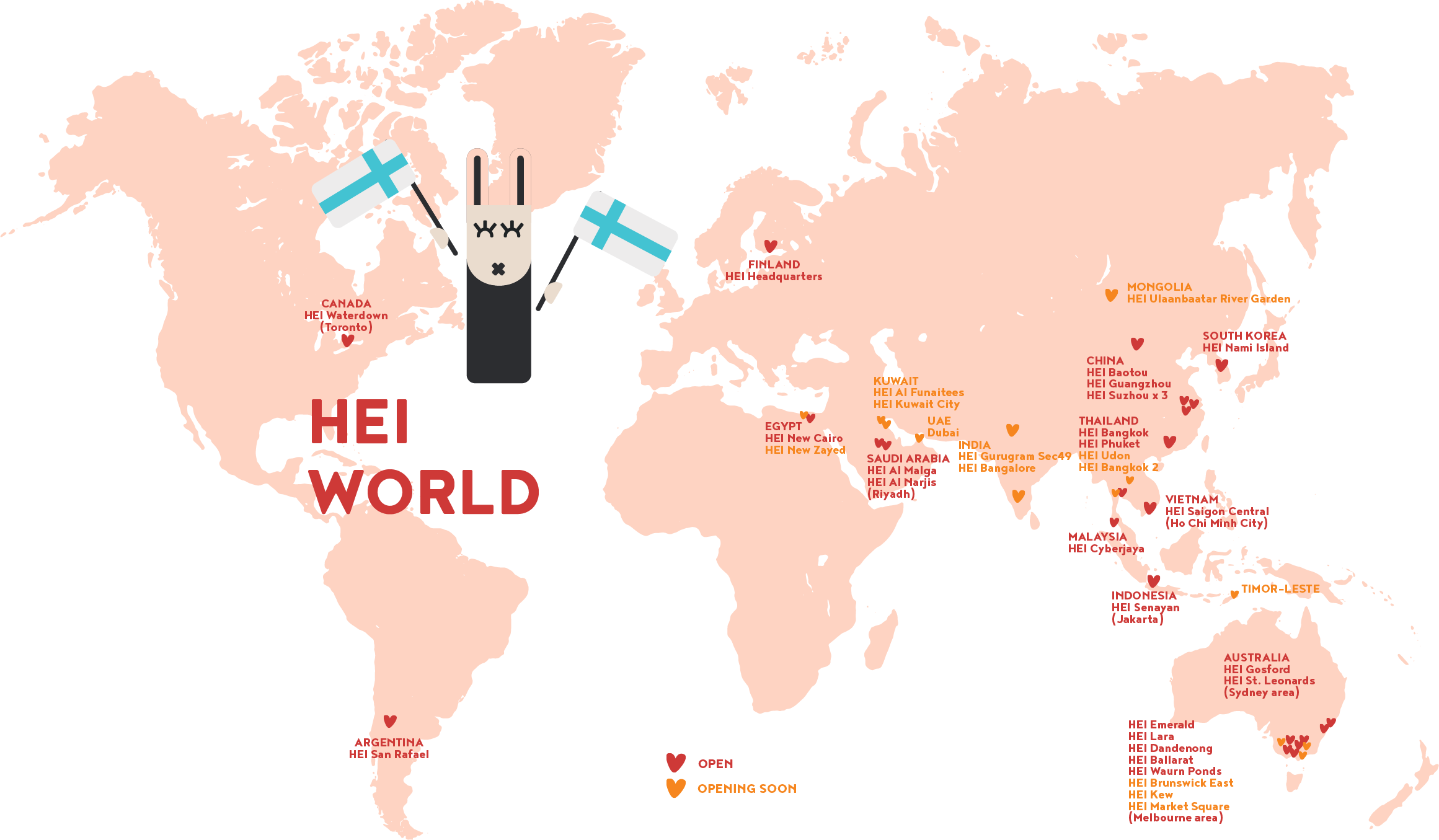 HEI World Map and Locations